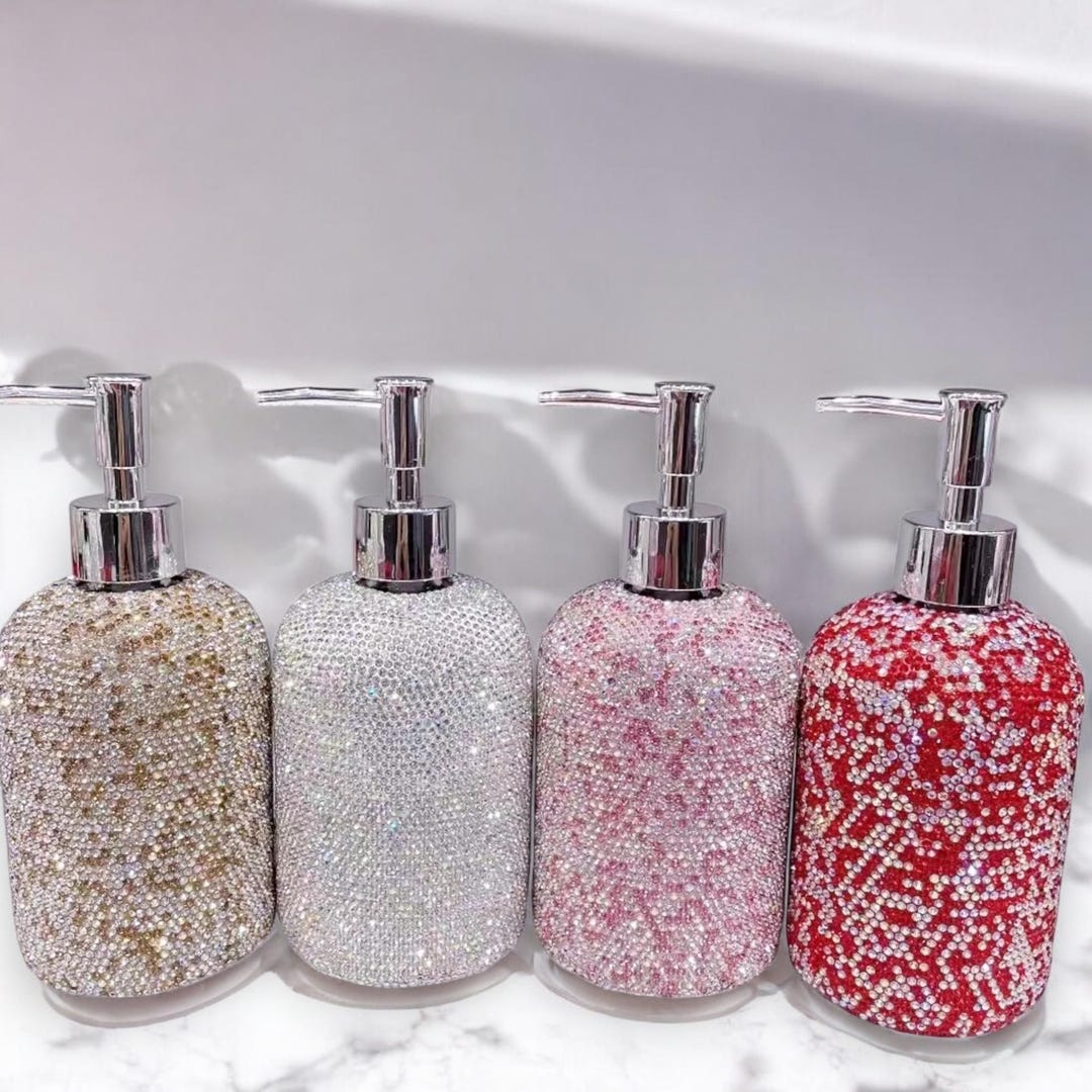 Custom Soap Dispenser, Rhinestones Soap Dispenser, Bathroom Soap ...