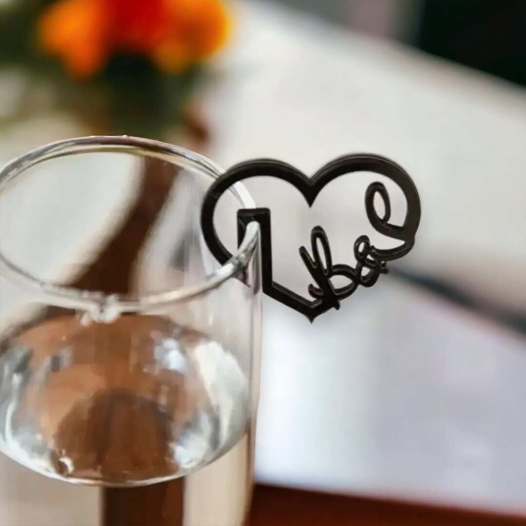 Heart Shaped Personalized Wedding Drink Tags Initials, Personalized ...