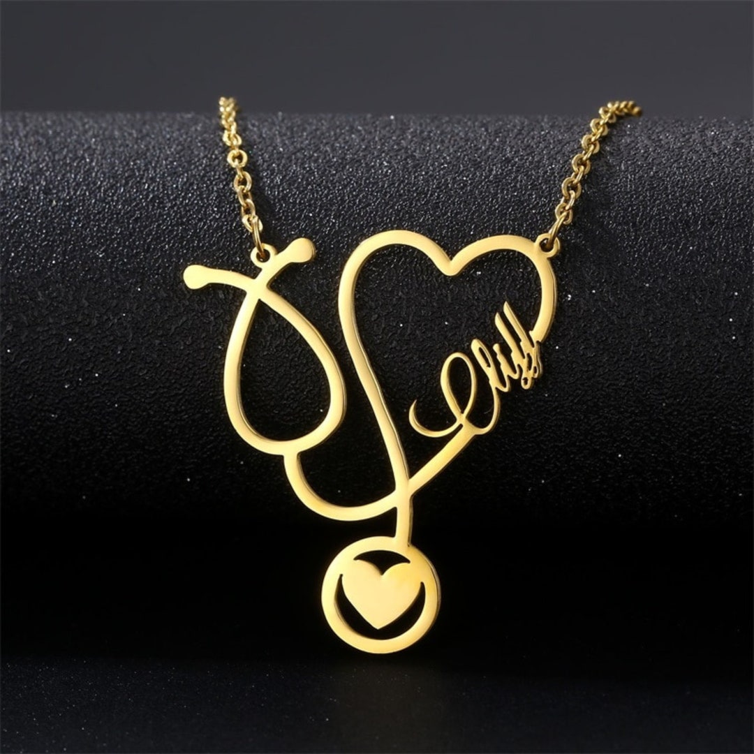 Stethoscope Necklace With Name, Stethoscope Necklace, Gifts for Nurse ...