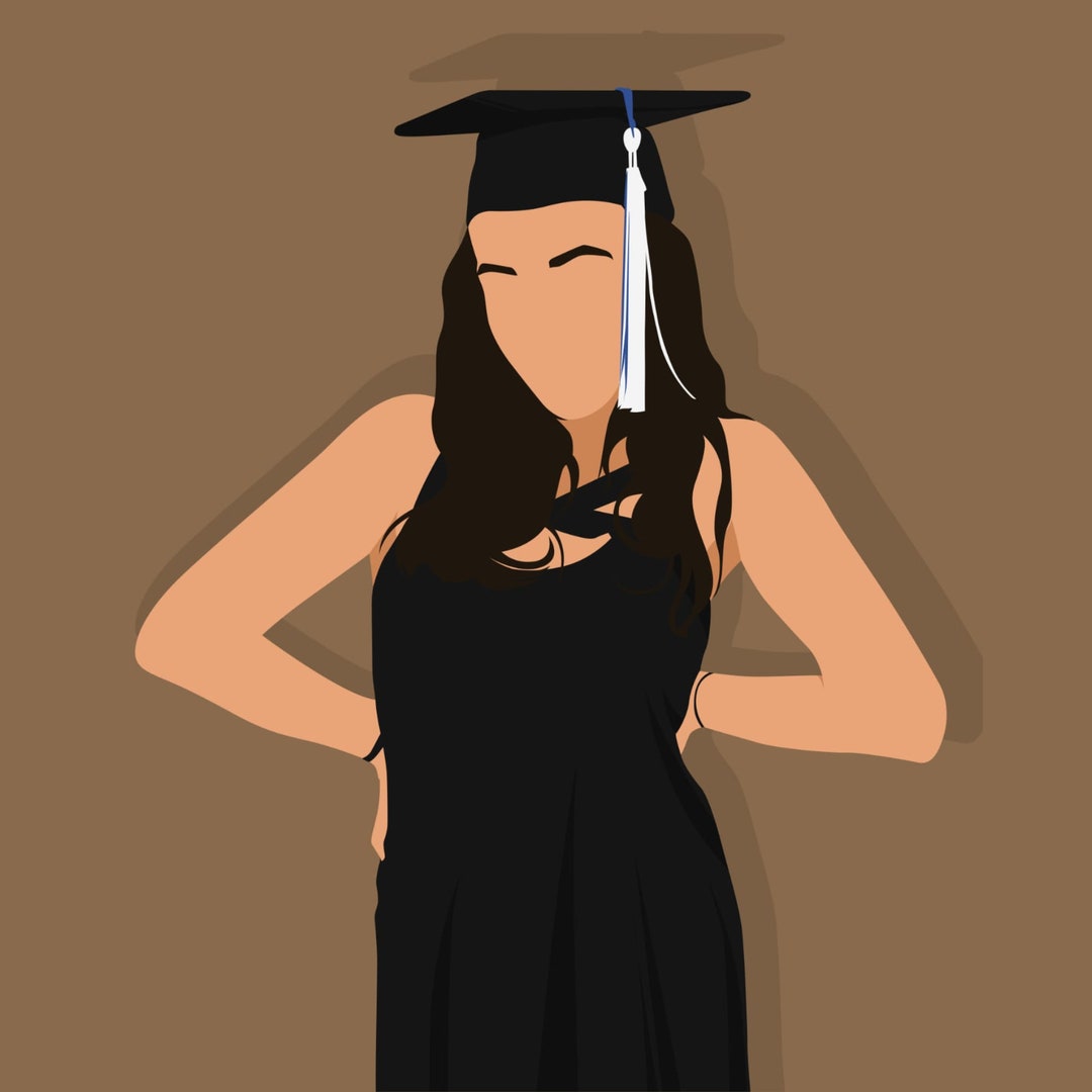 Faceless Graduation Portrait, Custom Faceless Portrait, Digital ...