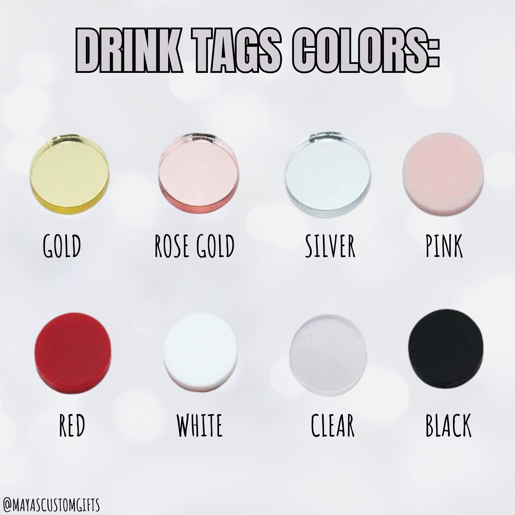 Personalized Birthday Drink Tags, Custom Glass Toppers, Personalized ...