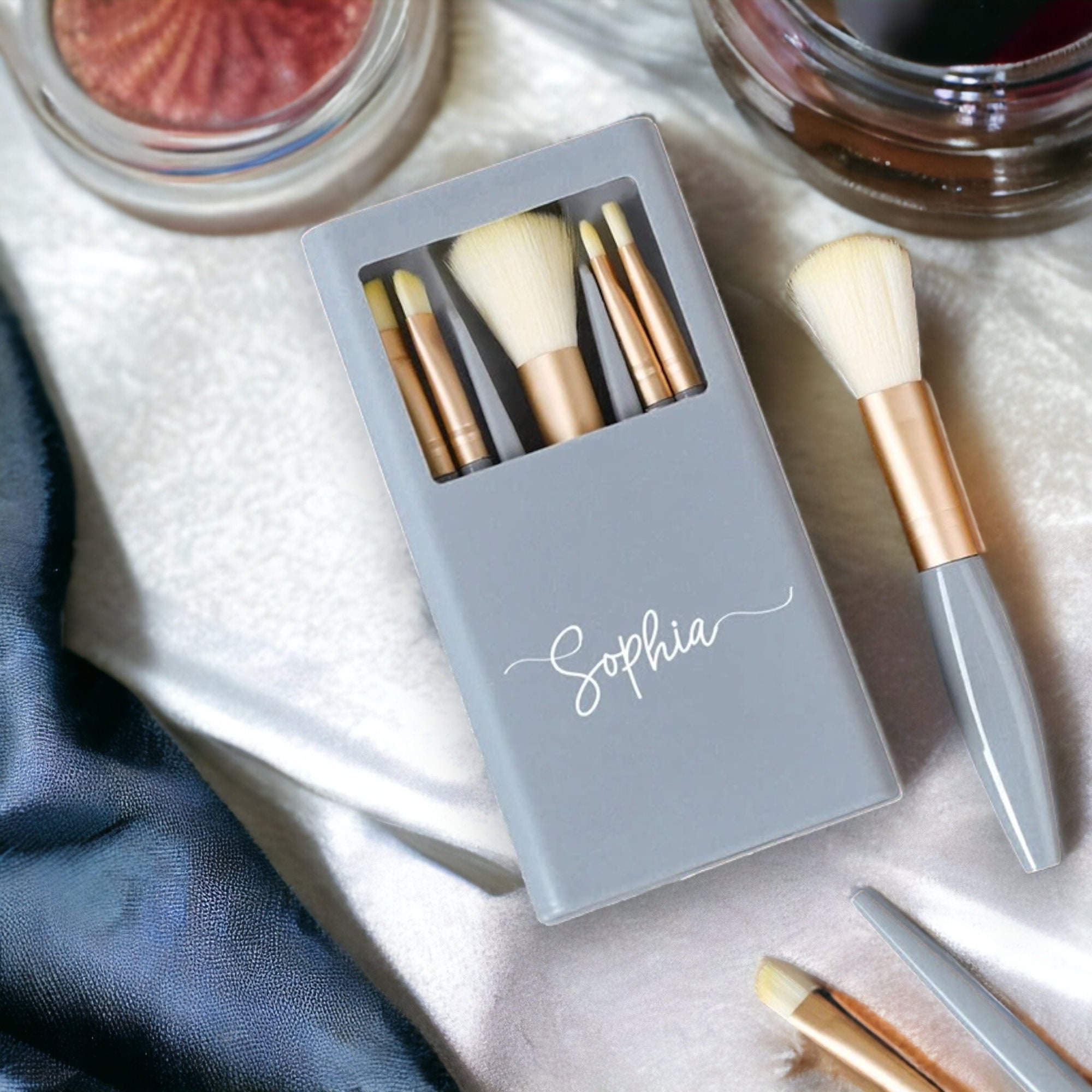 Personalized Makeup Brush Set Personalized Makeup Brush Case - Etsy