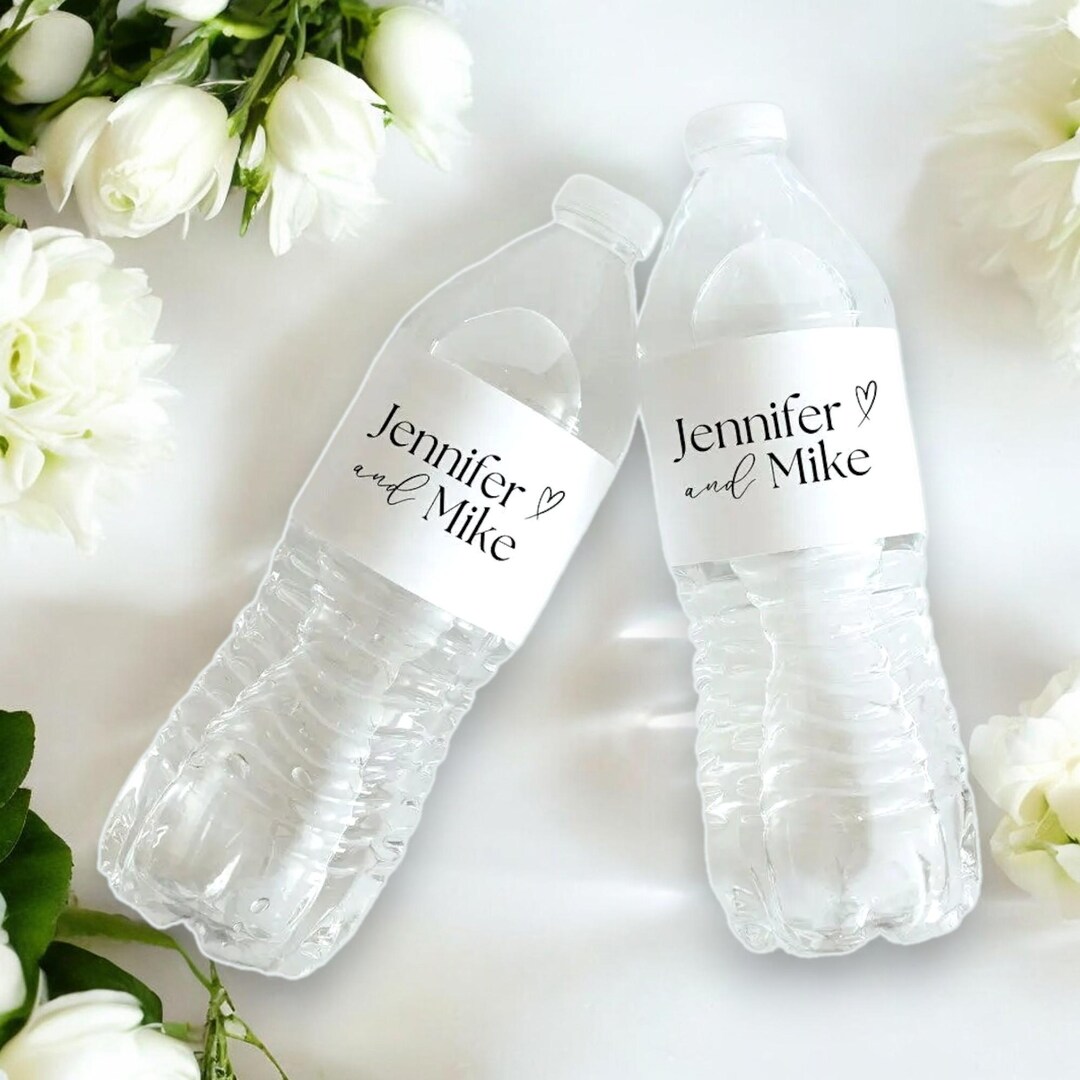 Personalized Wedding Water Bottle Labels, Custom Wedding Decor - Etsy