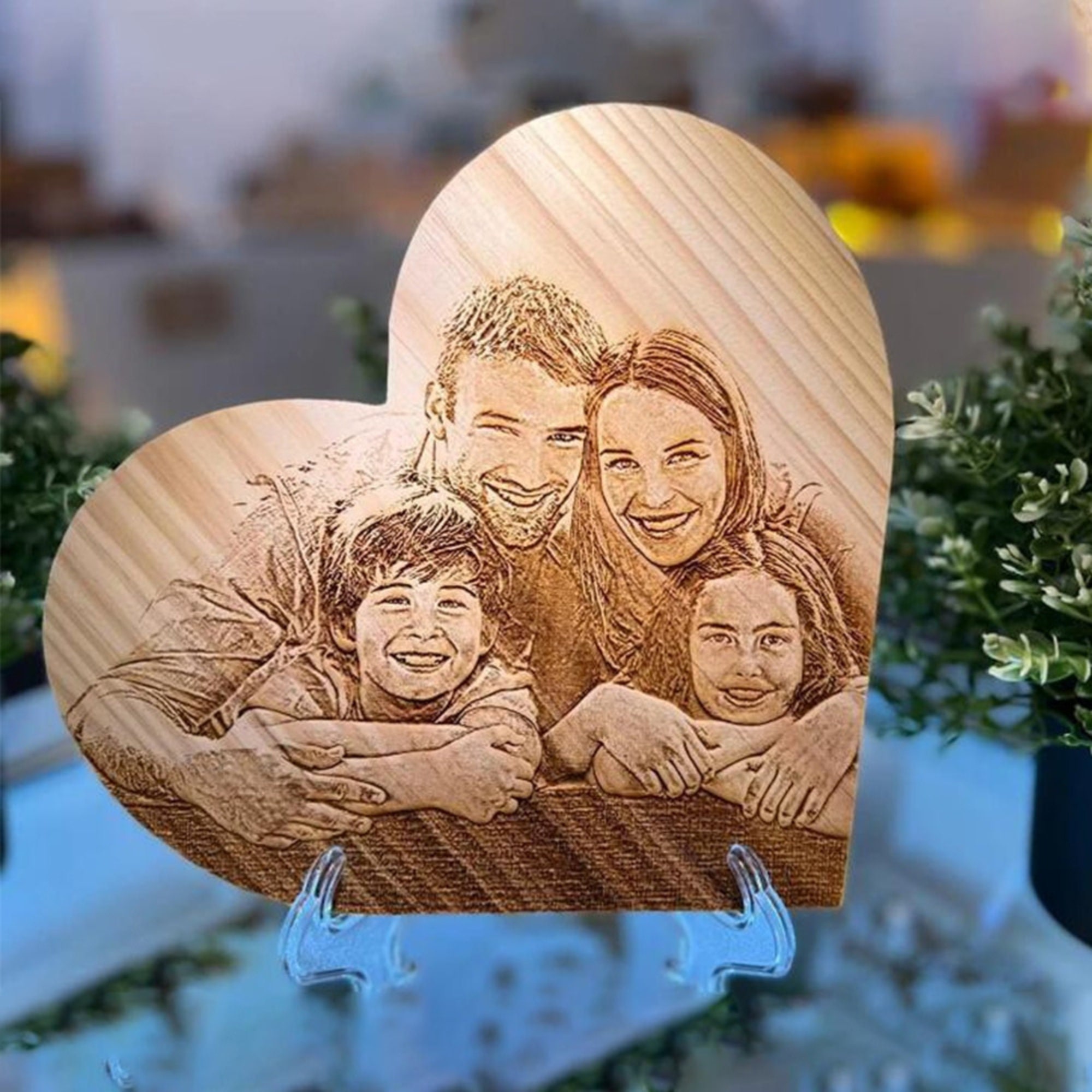 Engraved Wooden Photo, Personalized Photo on Wood, Picture on Wood Gift ...