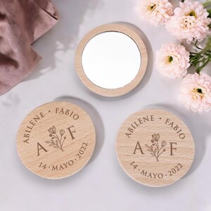 Personalized Compact Mirror Wedding Favors, Custom Wooden Pocket ...