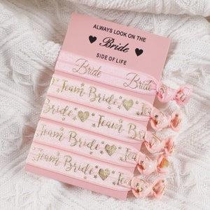 Team Bride Wristbands, Bride Tribe Elastic Hair Tie Set, Team Bride ...