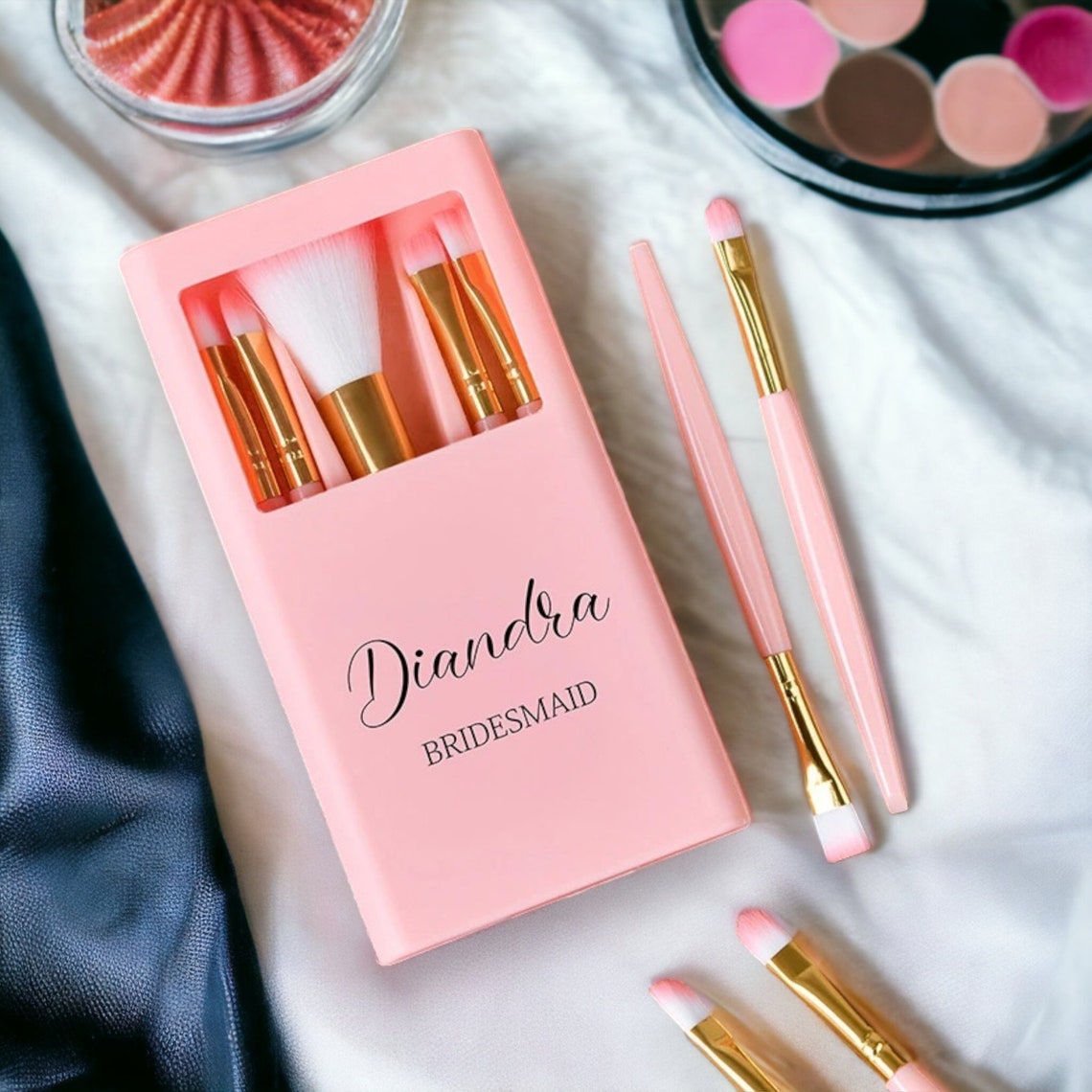 Personalized Makeup Brush Set Personalized Makeup Brush Case - Etsy