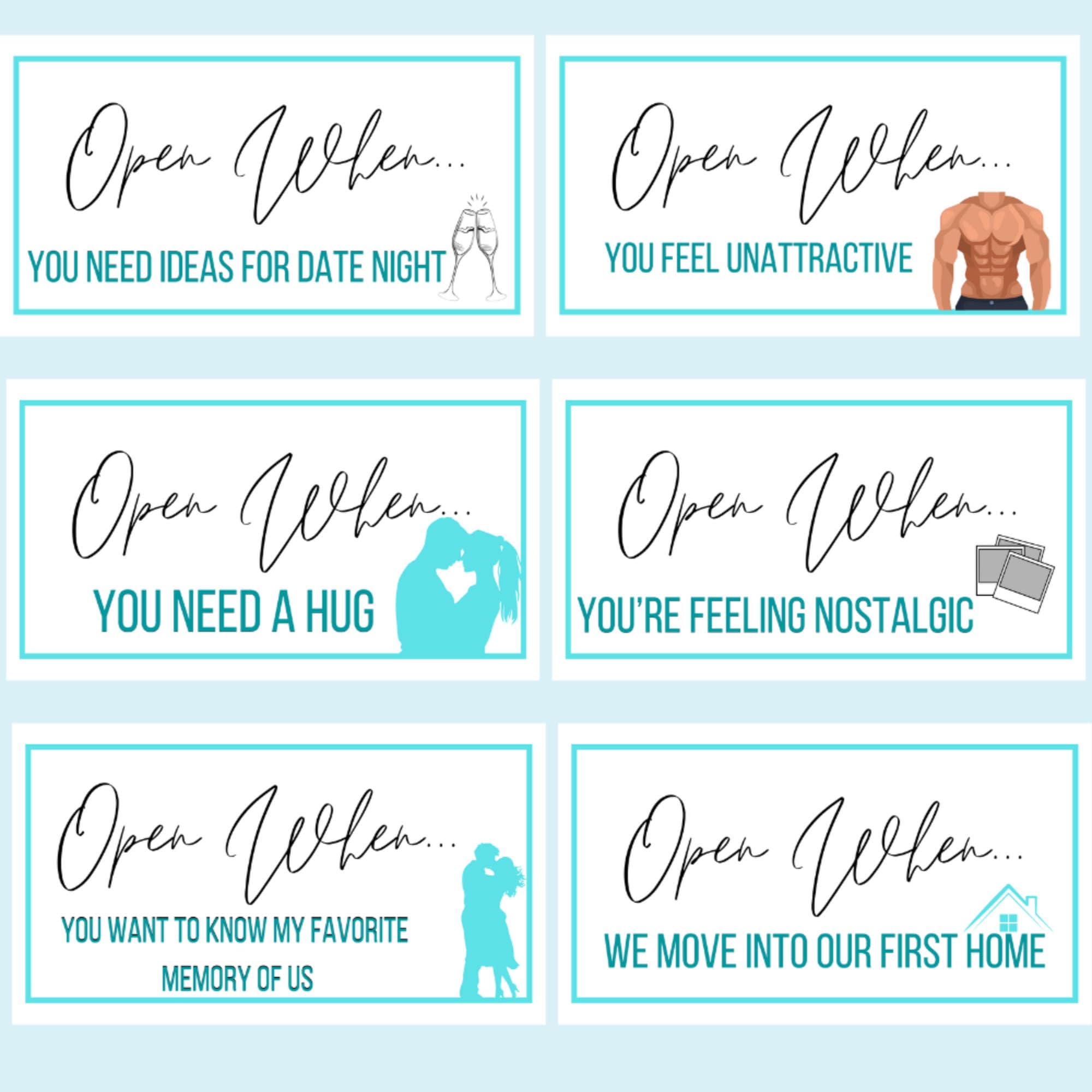 PRINTABLE DIY Open When Letters Labels Valentine's Day Gifts ...