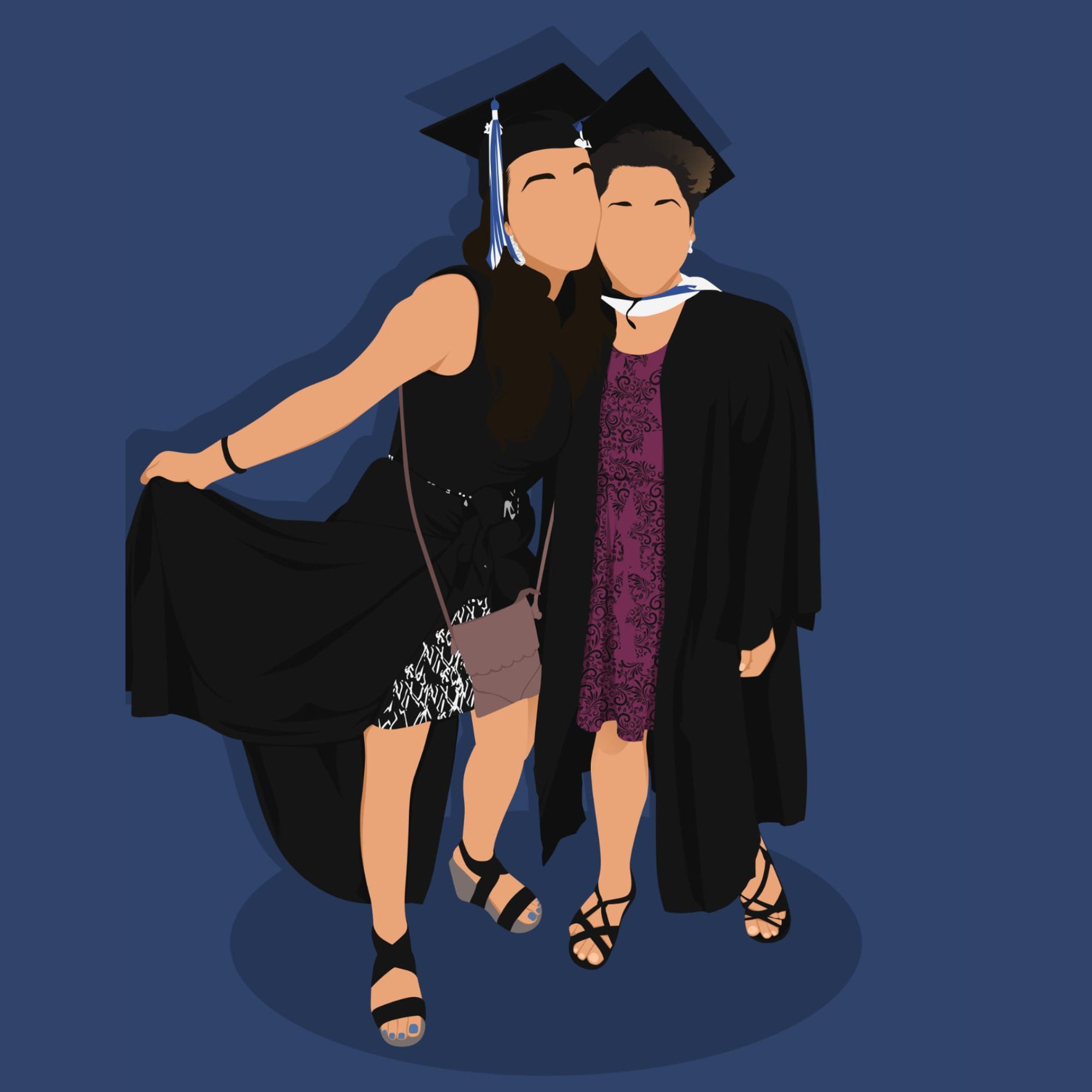 Faceless Graduation Portrait, Custom Faceless Portrait, Digital ...