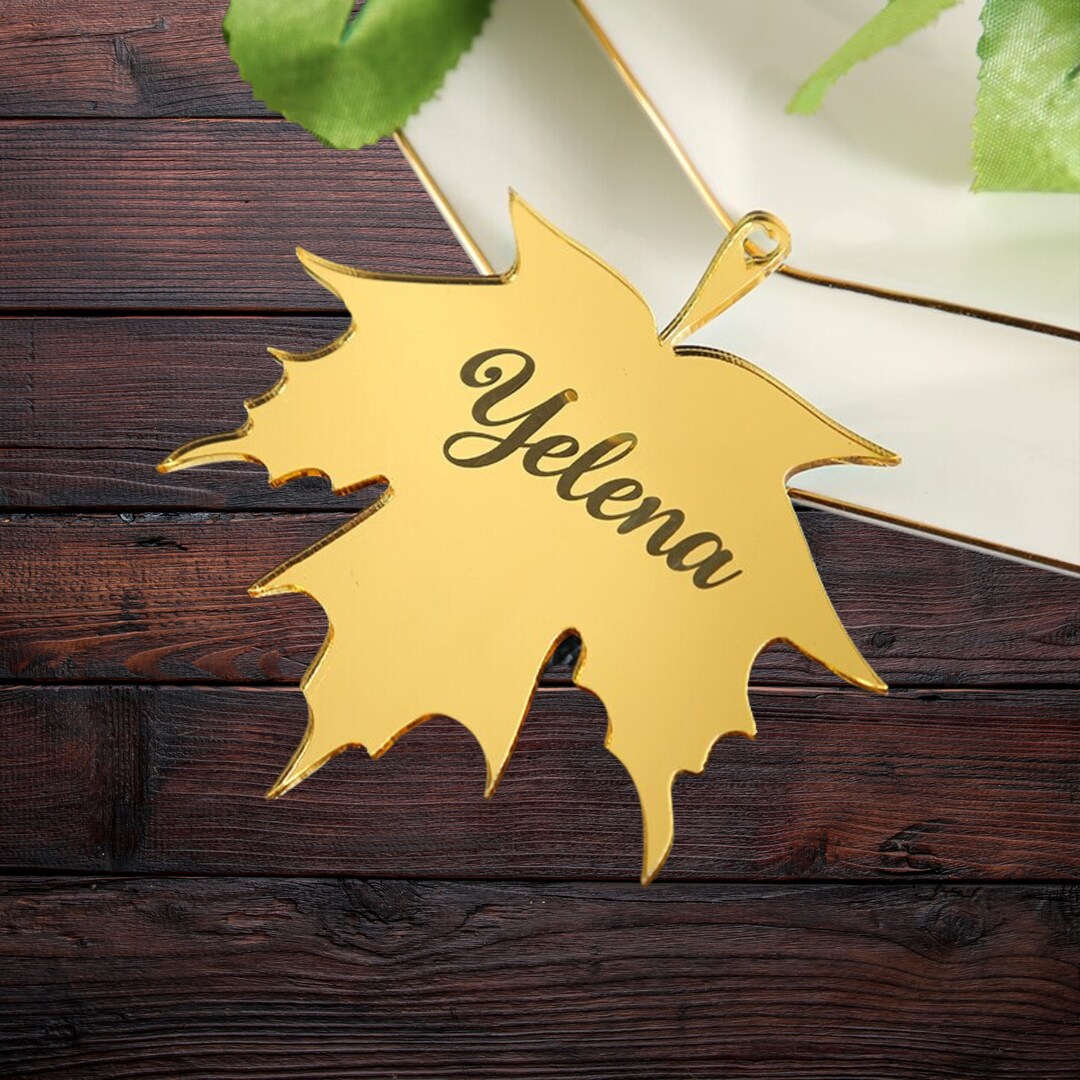 Custom Maple Leaf Place Cards, Thanksgiving Place Cards, Personalized ...
