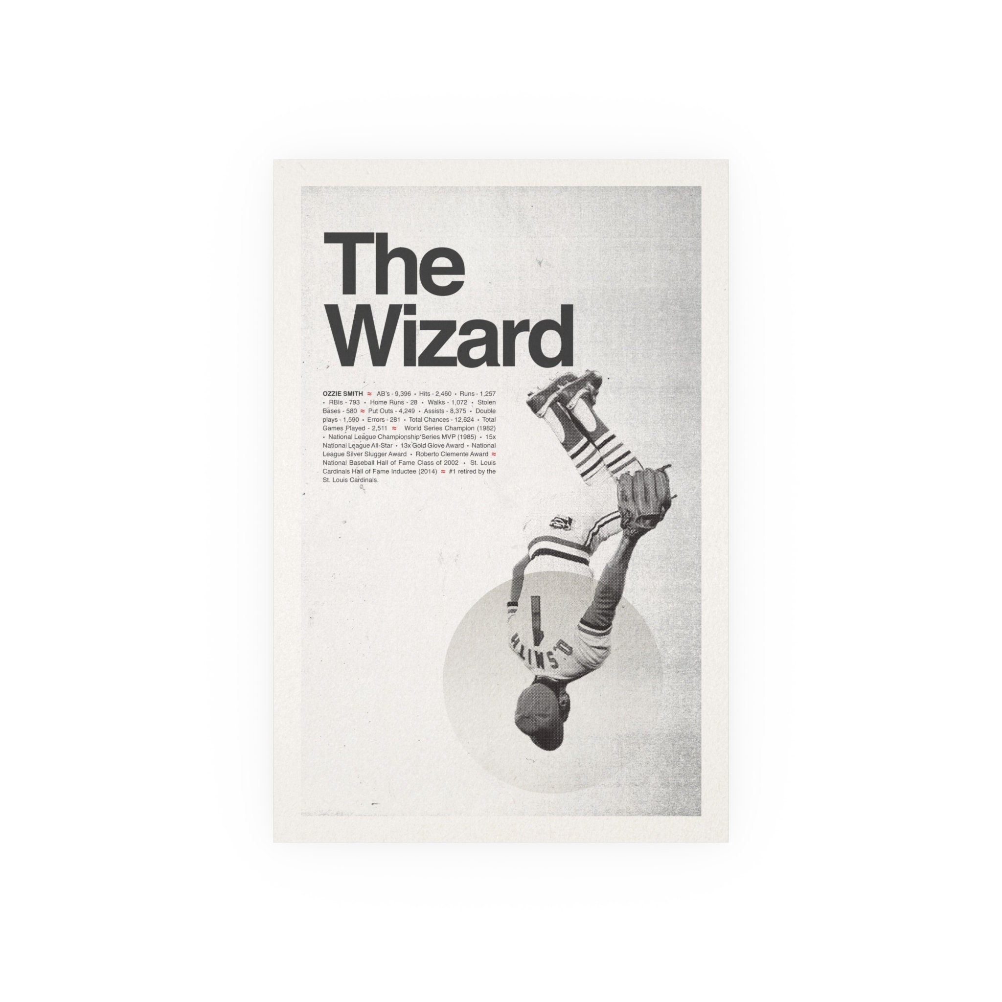 Mid-century Design the Wizard Ozzie Smith Grey - Etsy