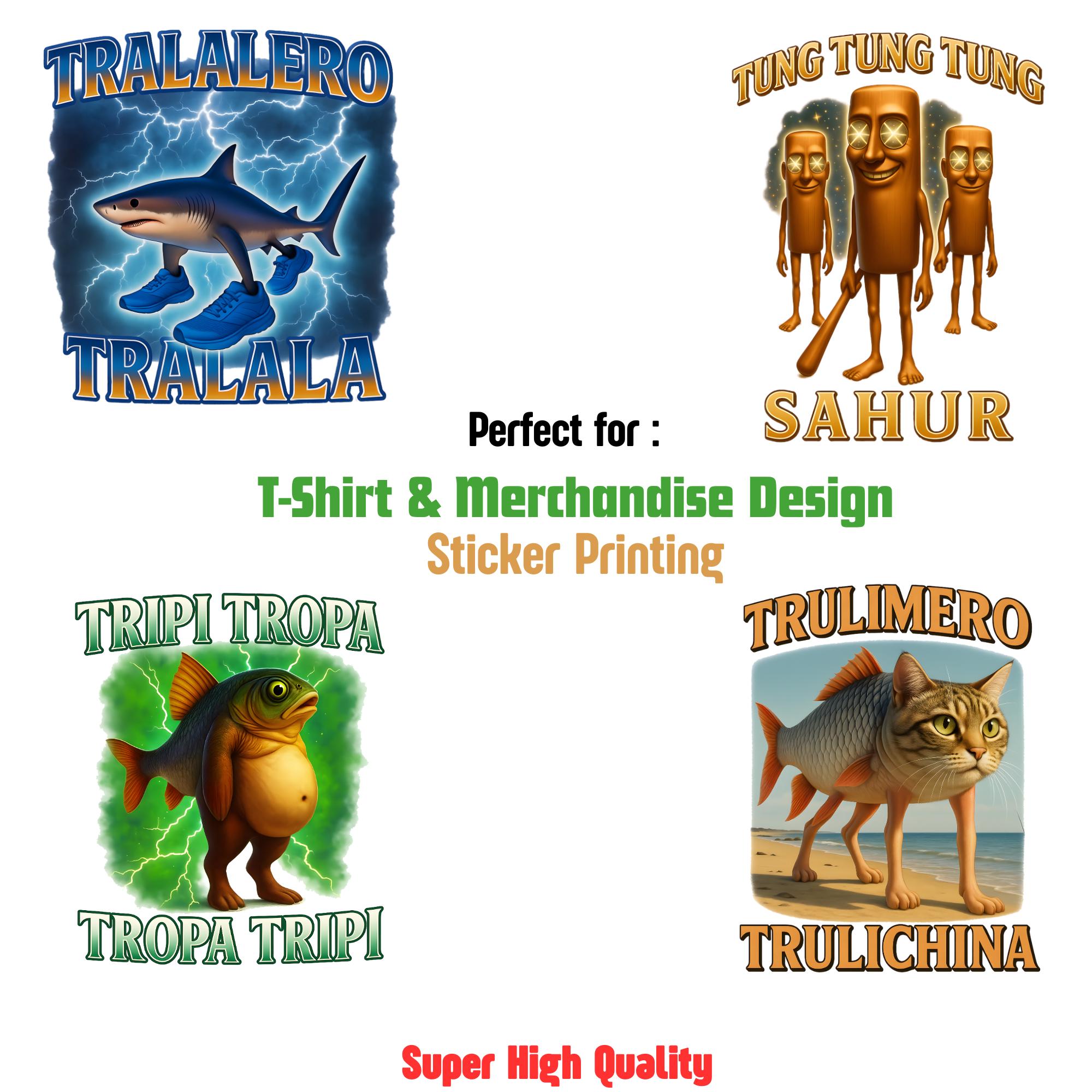 Italian Brainrot Meme PNG Bundle, Shirt & Sticker Design Files, FREE ...