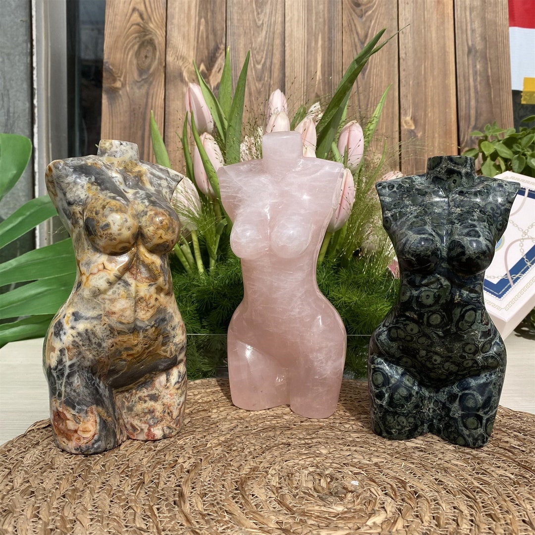 Big 1PC 7 Natural Mix Crystal Goddess Model Rose Quartz Goddess Model,quartz Crystal Body ...