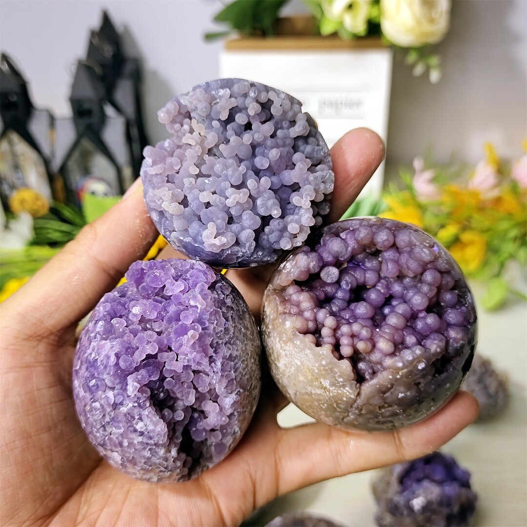Natural Grape Agate Ball,rare Grape Agate Ball,quartz Crystal Ball ...