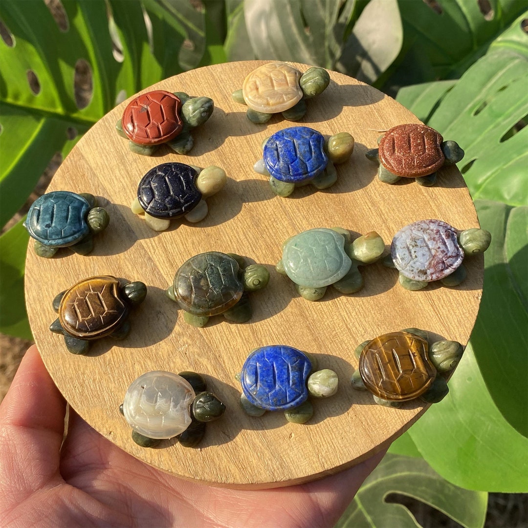 Natural Mixed Material Mini Sea Turtle,crystal Mini Sea Turtle, Home ...