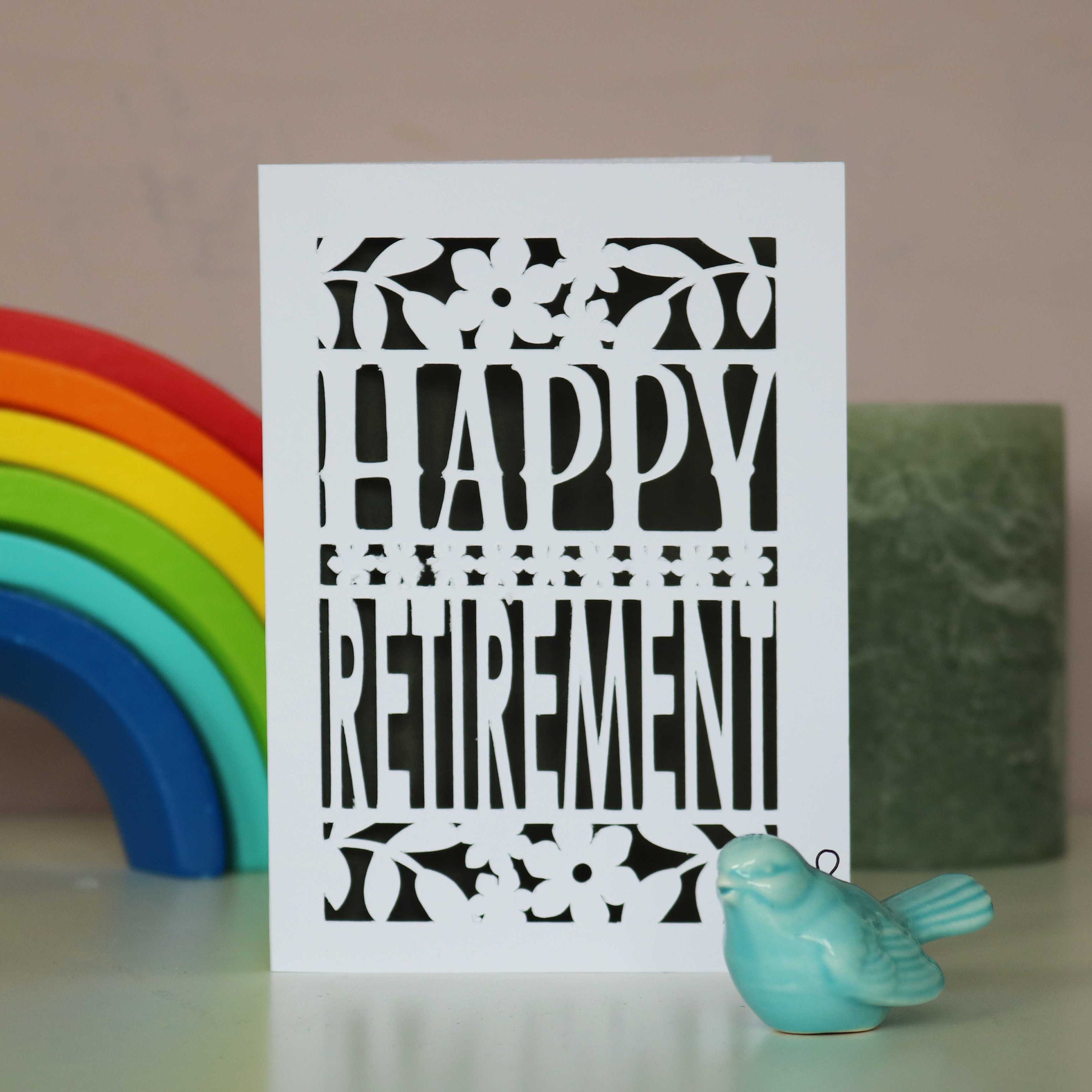 SVG Papercut Card, Happy Retirement Laser Cut Card, Cricut Template ...
