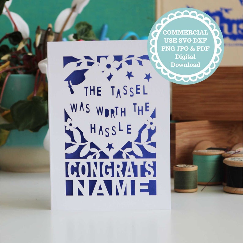 SVG Graduation Papercut Card Template, File for Cricut, Digital ...