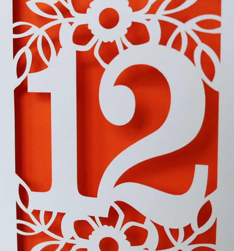 12th Birthday Card Papercut Template - SVG, PDF, DXF for Cricut or ...