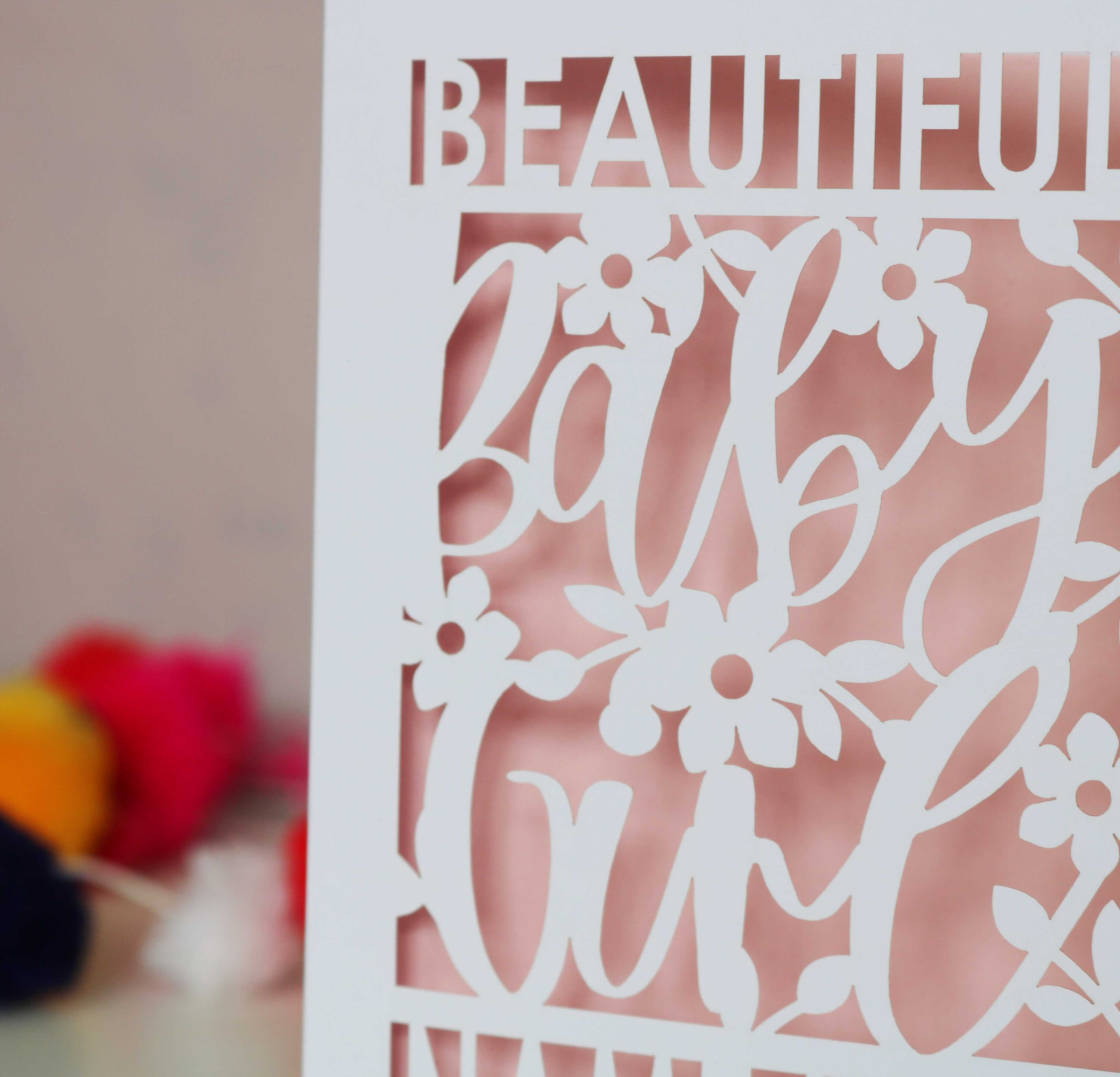 Personalised Baby Girl Card, New Baby SVG Files for Cricut - Etsy