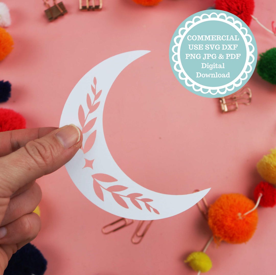 SVG PNG PDF Moon Papercut, Digital Download File for Laser, Hand ...