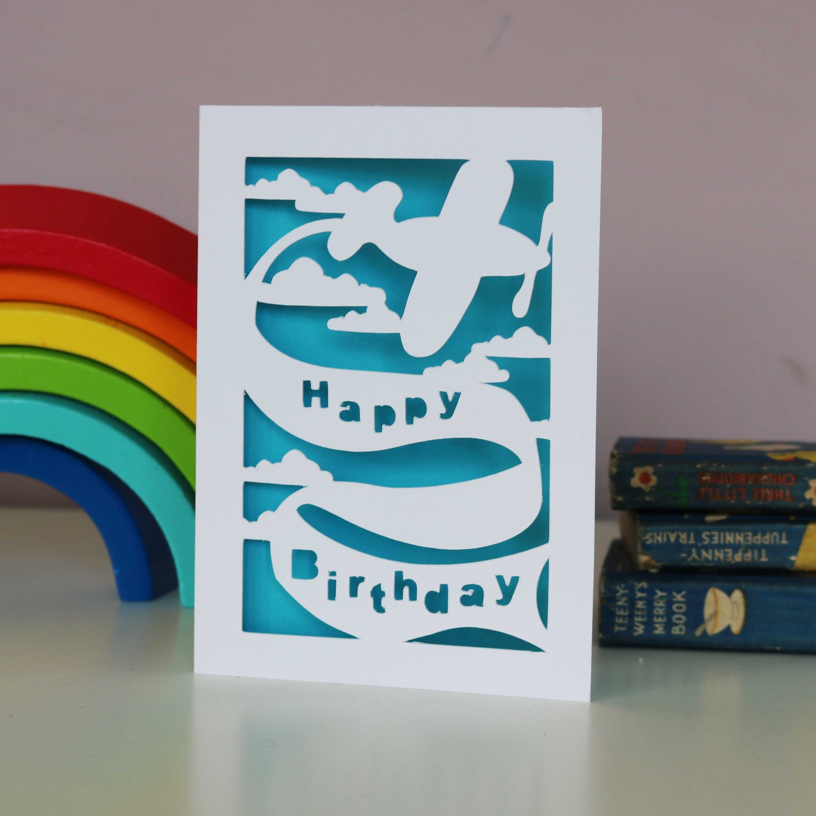 SVG PDF Happy Birthday Plane Card Papercut Template, SVG File for ...