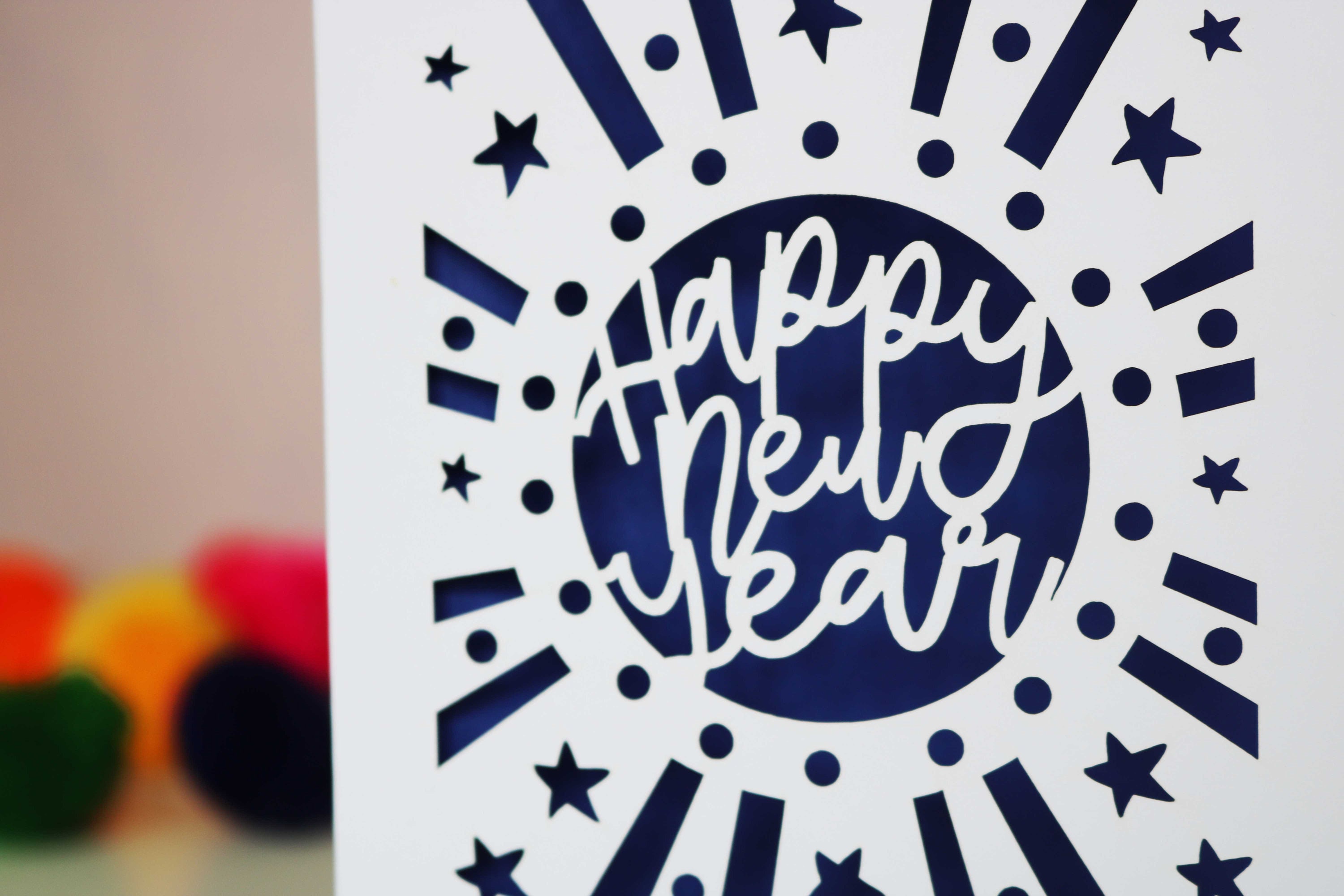 Happy New Year Cricut Card SVG Papercut Insert Cards - Etsy