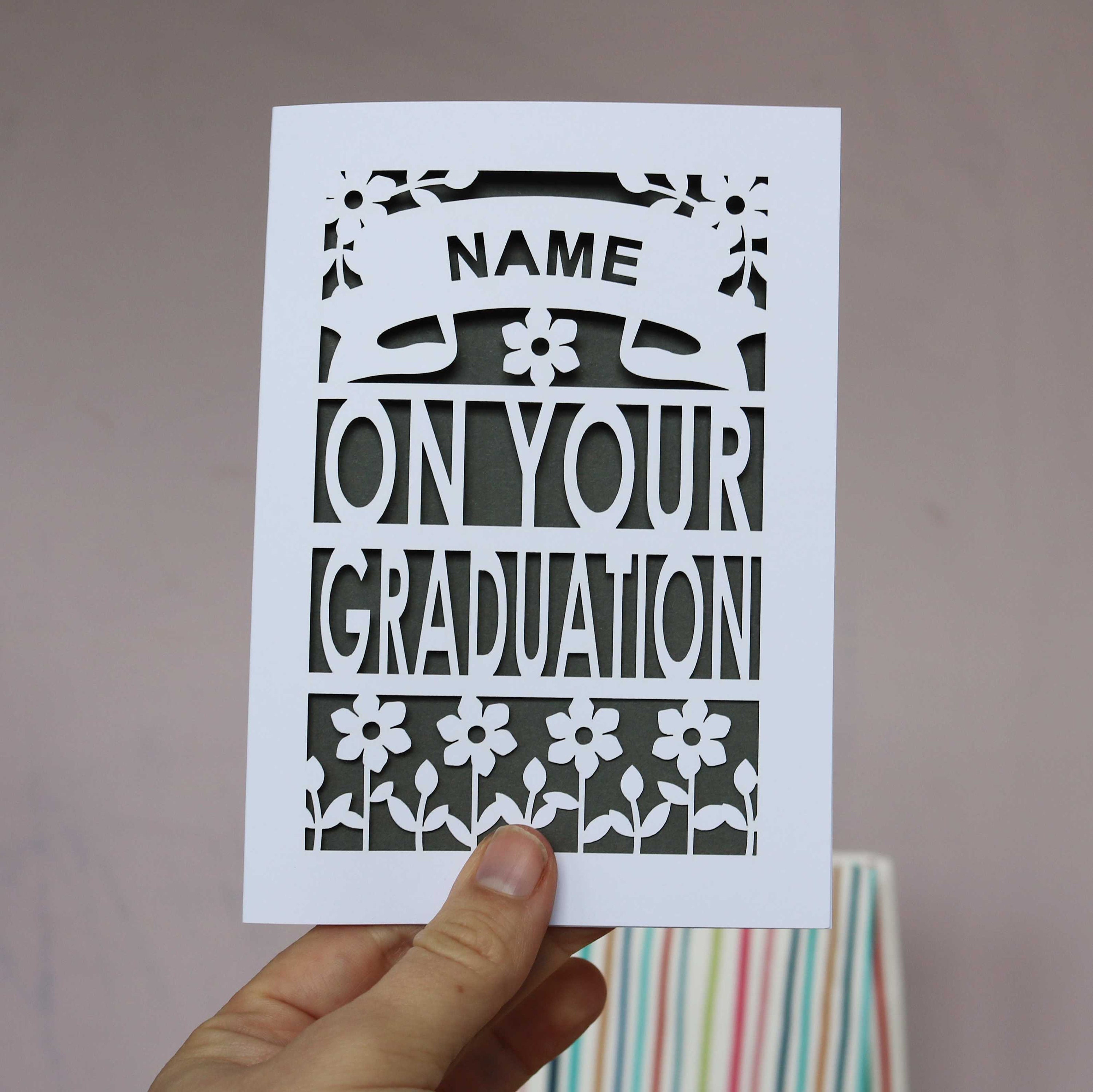 Paper Cut Graduation Card SVG for Commercial Use, Cricut or Laser Cut ...