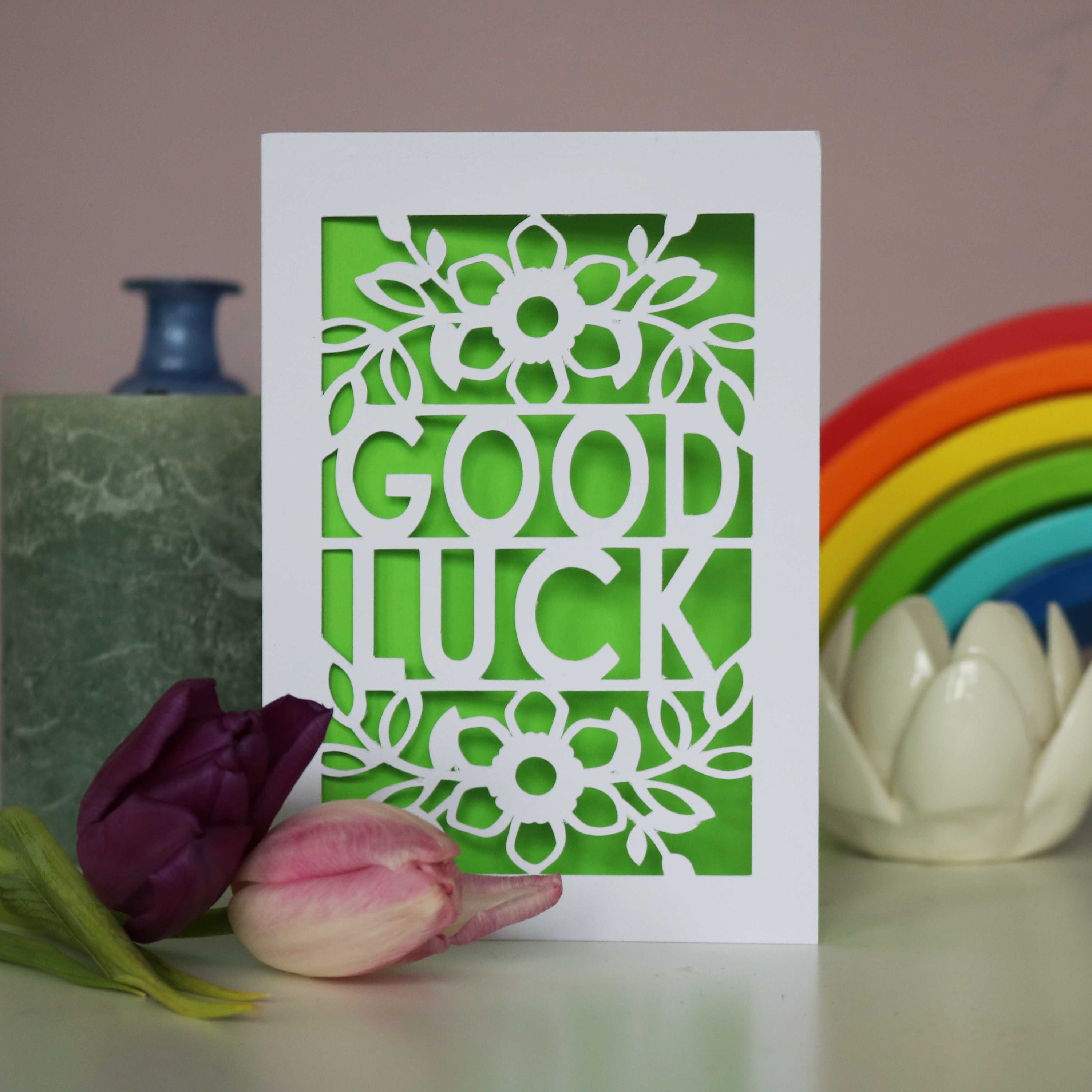 SVG PDF Good Luck Card Papercut Template SVG File for Cricut - Etsy