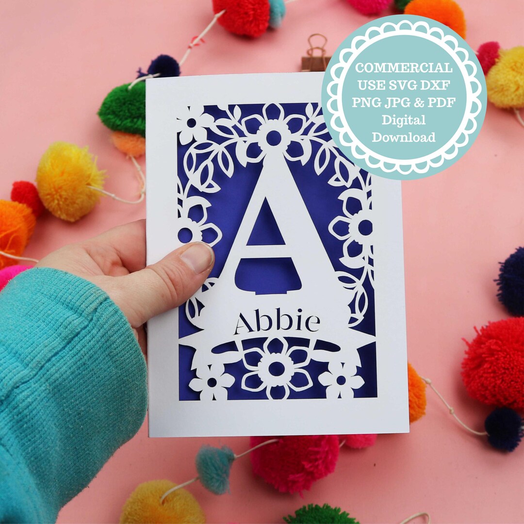 Initial Papercut Template, Monogram A for Cricut or Laser Cutting - Etsy