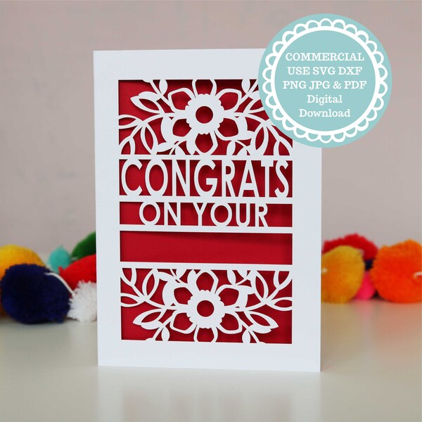 Congratulations Card Svg - Etsy