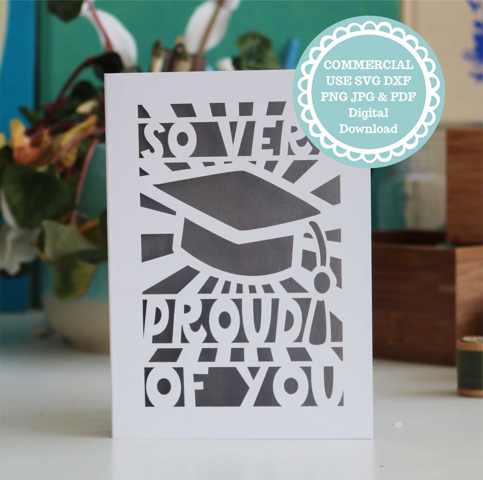 Cricut Graduation Card SVG File for Commercial Use - Etsy