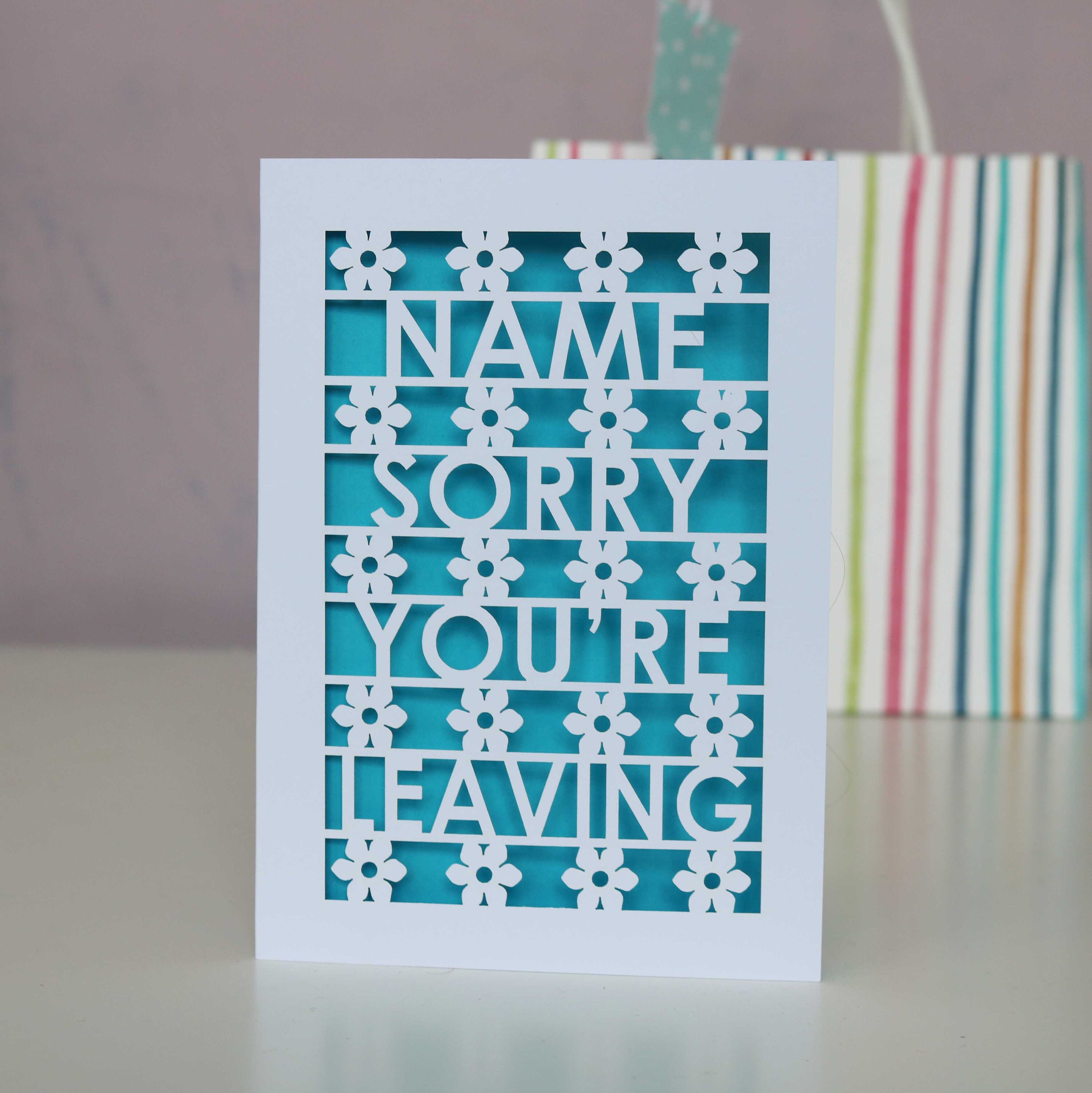 SVG COMMERCIAL USE Personalised Leaving Card Papercut Template, File ...