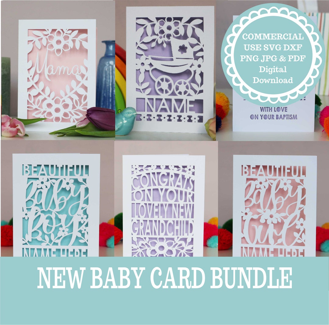 COMMERCIAL USE BUNDLE Baby Card Papercut Templates - Etsy