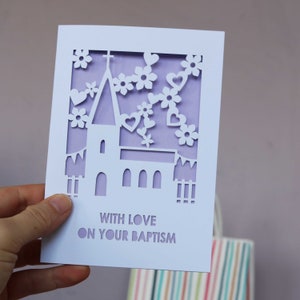 SVG Christening or Baptism Card Papercut Template, SVG File for Cricut ...