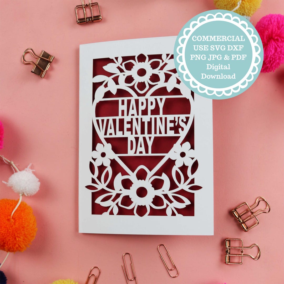Valentine's Card SVG Template, Valentine Craft SVG Files for Cricut or ...