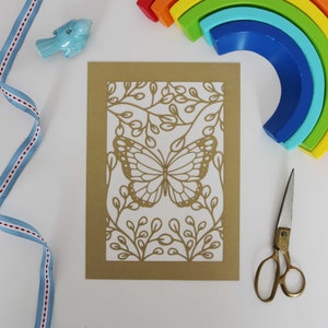 Papercut Butterfly Card SVG for Laser Cutting - Etsy
