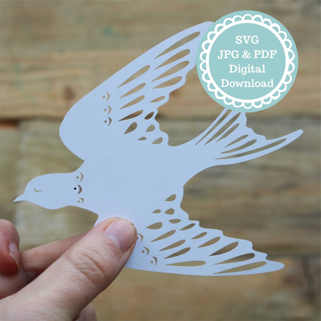 SVG PNG PDF Bird Papercut, Digital Download File for Laser, Hand ...