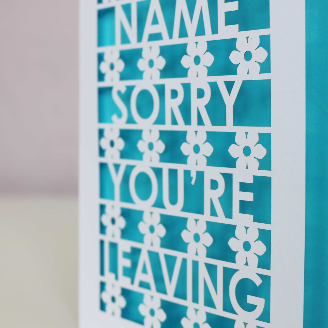 SVG COMMERCIAL USE Personalised Leaving Card Papercut - Etsy