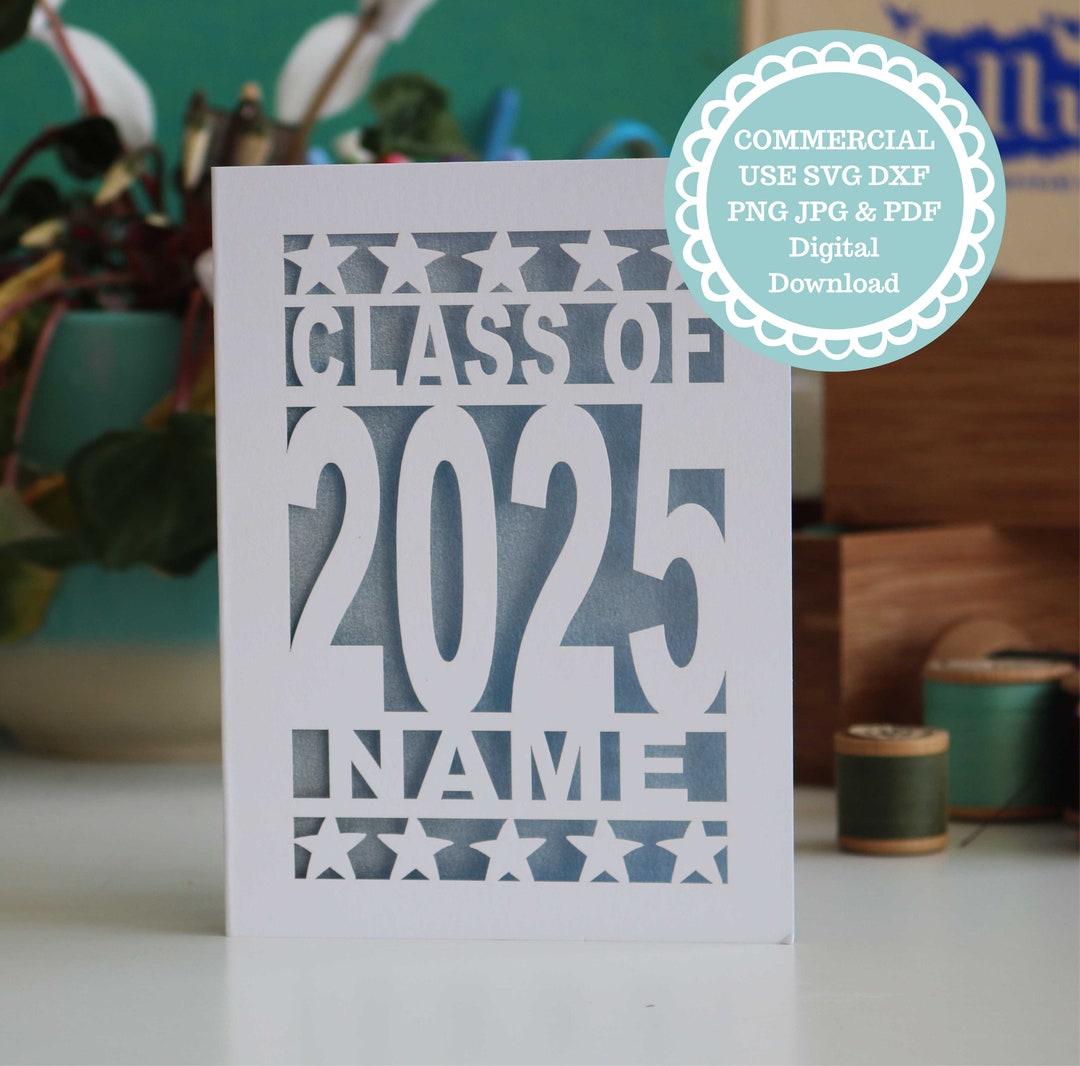 Graduation Card SVG DXF Papercut Template, File for Cricut, Digital ...