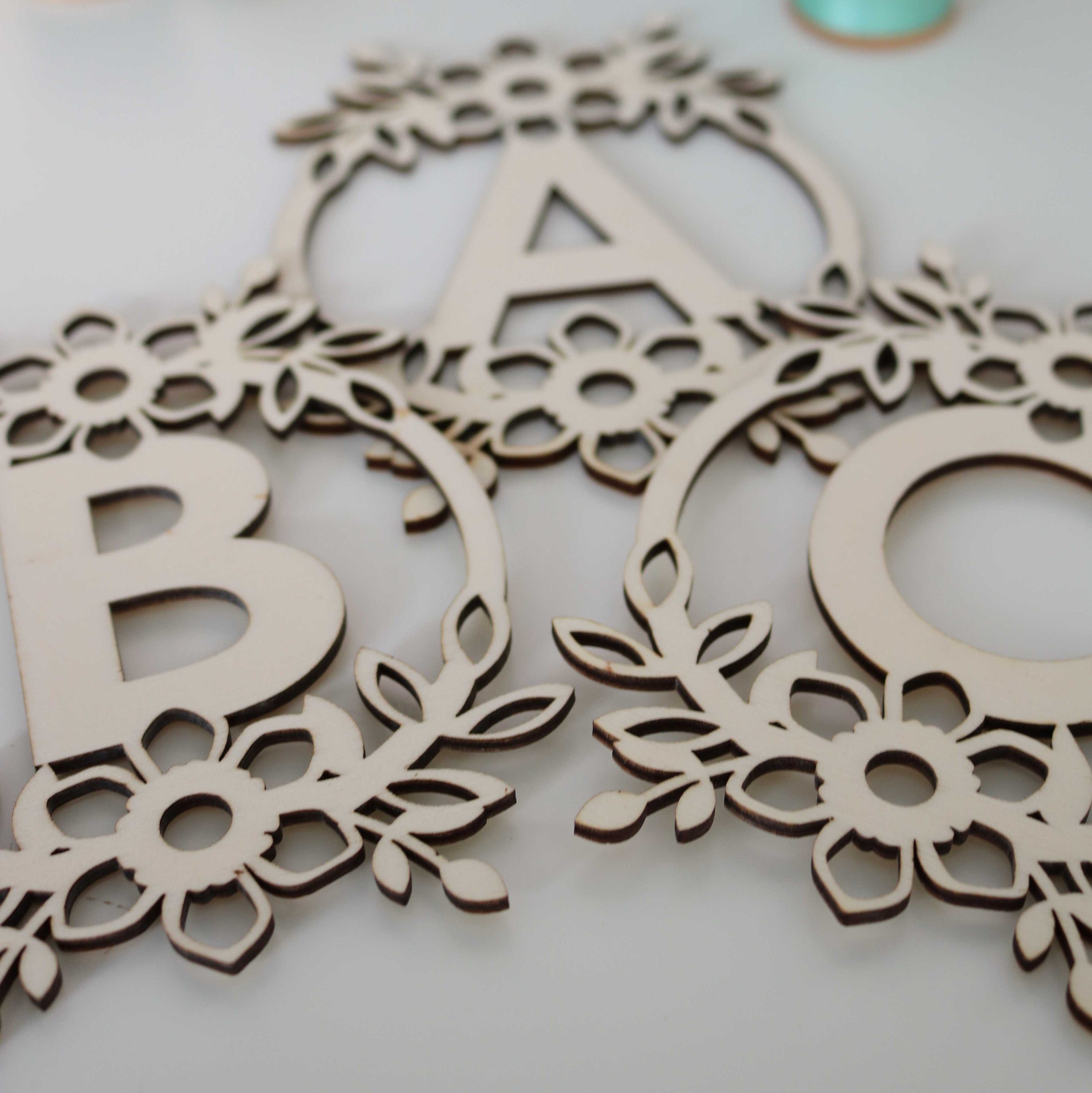 SVG PNG PDF Commercial Use Floral Wreath Decorative Letter, Alphabet ...