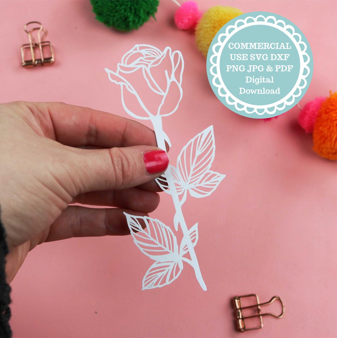 Paper Cut Rose SVG, Laser Cutting or Hand Cutting File - Etsy
