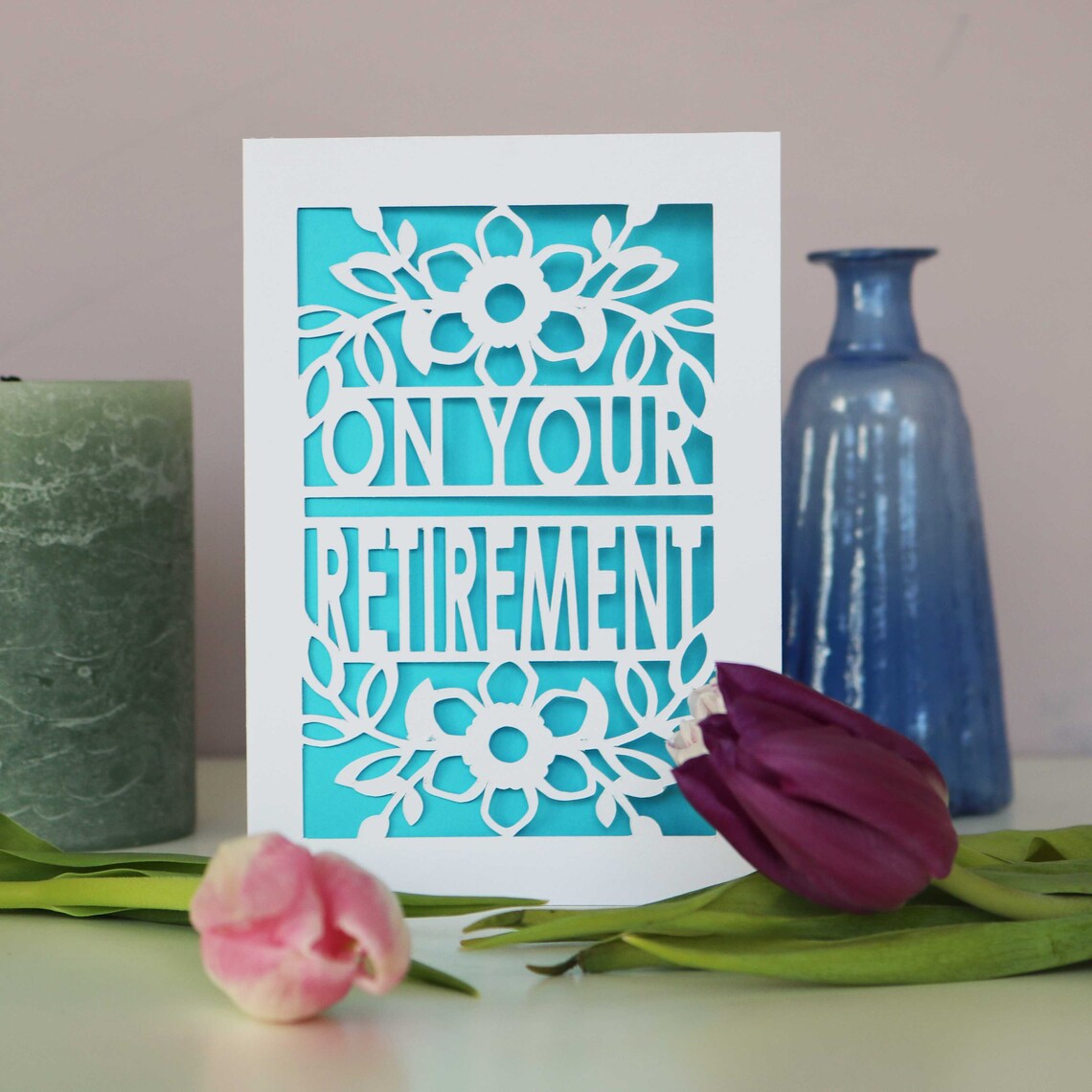 SVG PDF Retirement Card Papercut Template, SVG File for Cricut, Digital ...