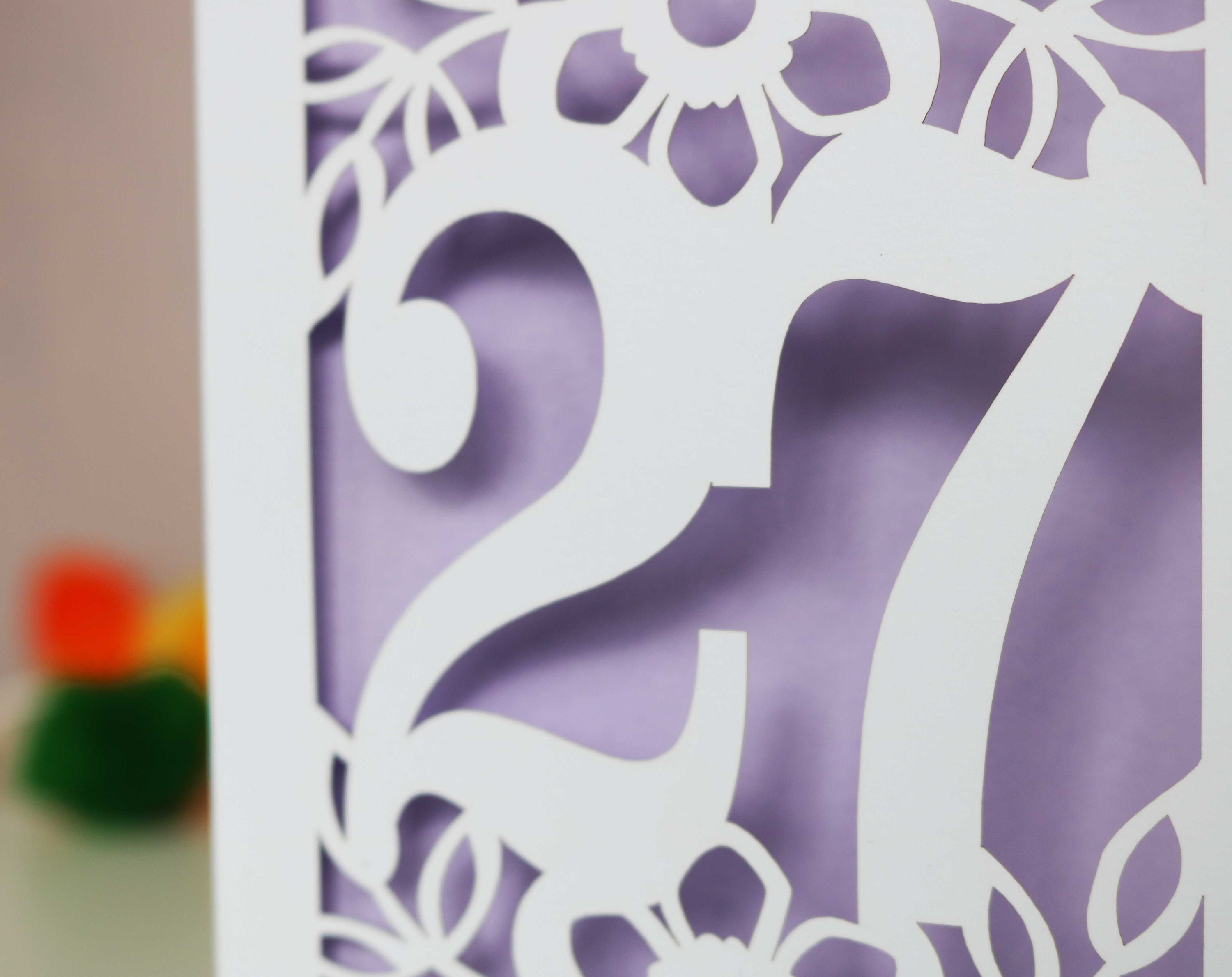 SVG PDF DXF 27th Birthday Card Papercut Template Age 27 Card - Etsy