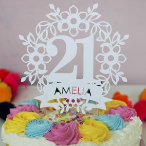 SVG COMMERCIAL USE Personalised 21st Birthday Cake Topper Template ...