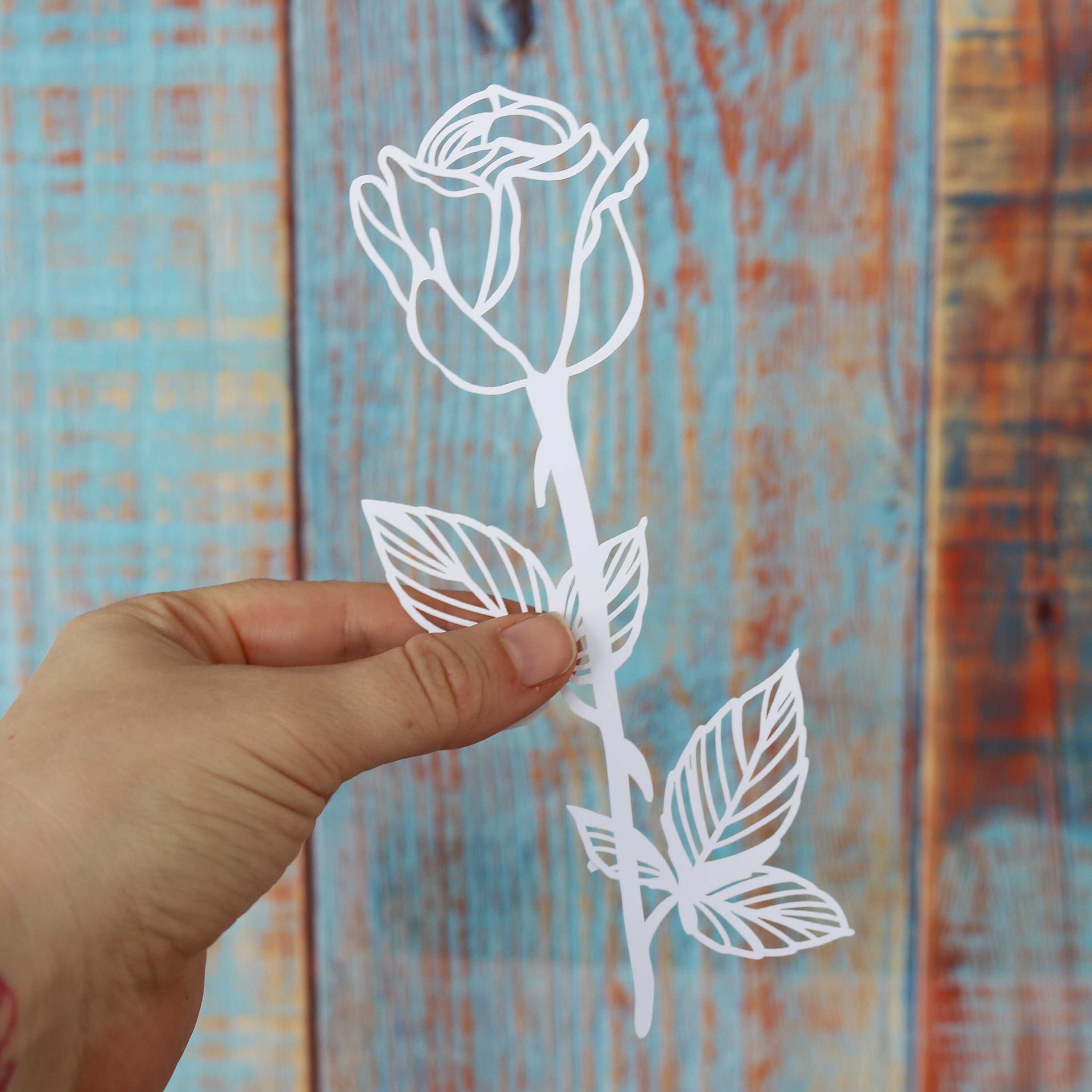 Rose Papercut Template for Commercial Use Flower for Birthday - Etsy
