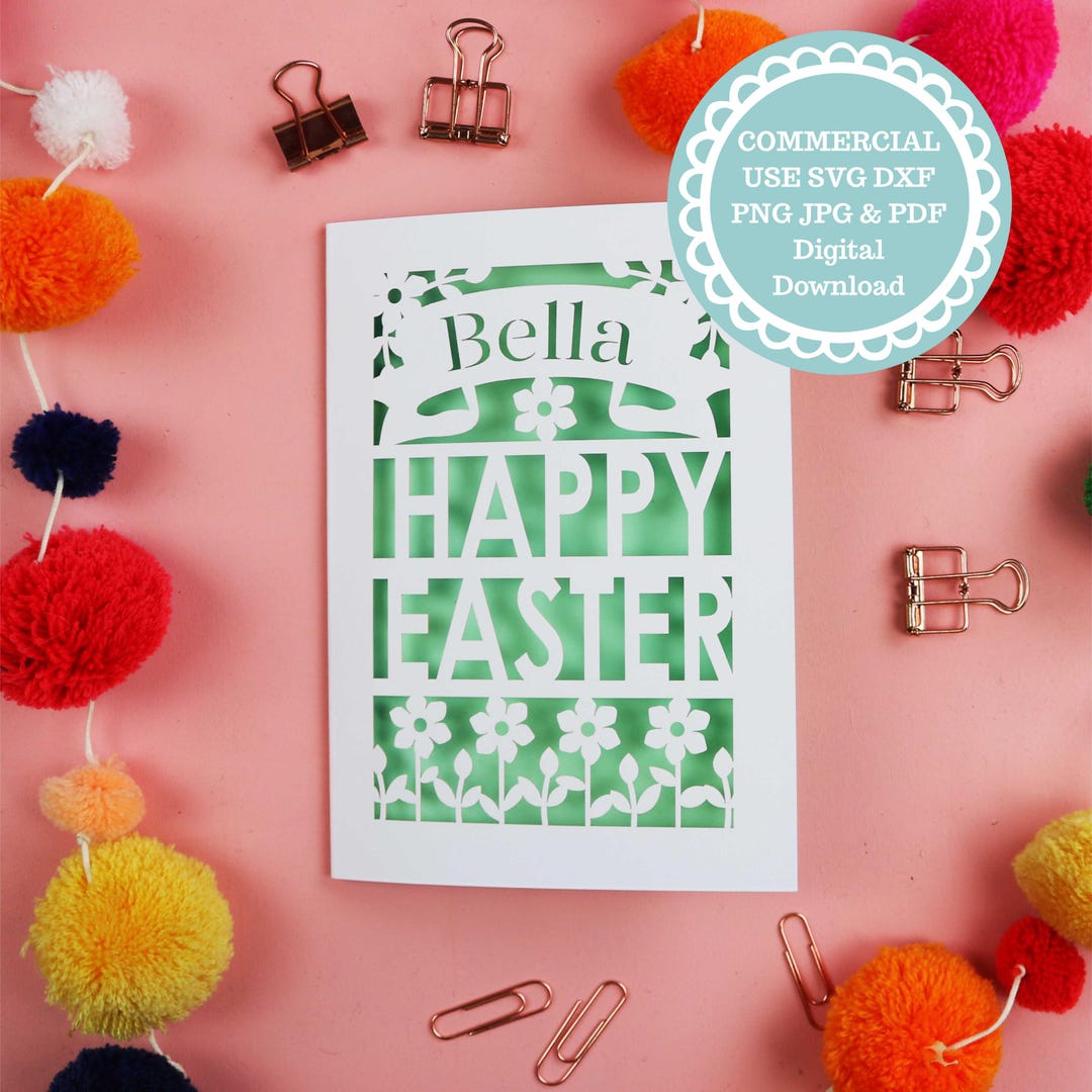 Easter Card SVG for Cricut Projects, Laser Cut Easter SVG, Easter Paper ...