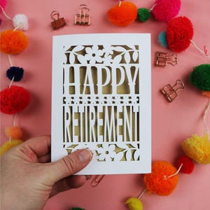 Retirement SVG File for Papercut Card, Commercial Use Laser Cut Card ...