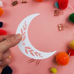 SVG PNG PDF Moon Papercut, Digital Download File for Laser, Hand ...
