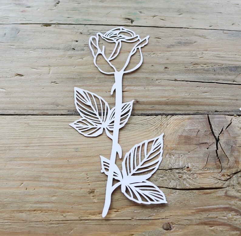 Rose Papercut Template for Commercial Use Flower for Birthday - Etsy