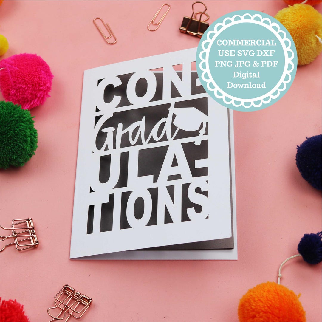 Graduation Papercut Card SVG for Cricut - Etsy